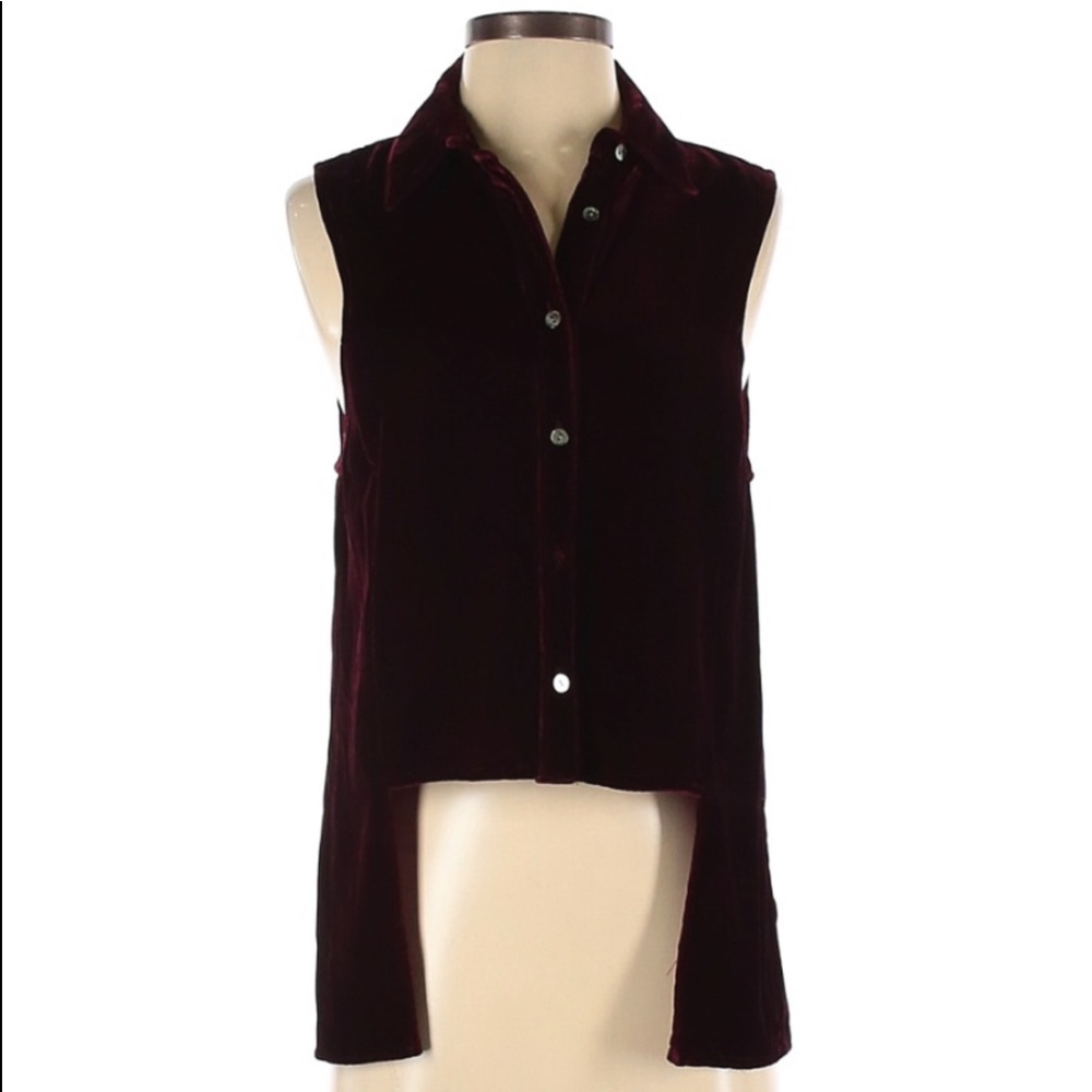 Rare Timo Weiland Burgundy Velvet Shirt Button Vest S… - Gem